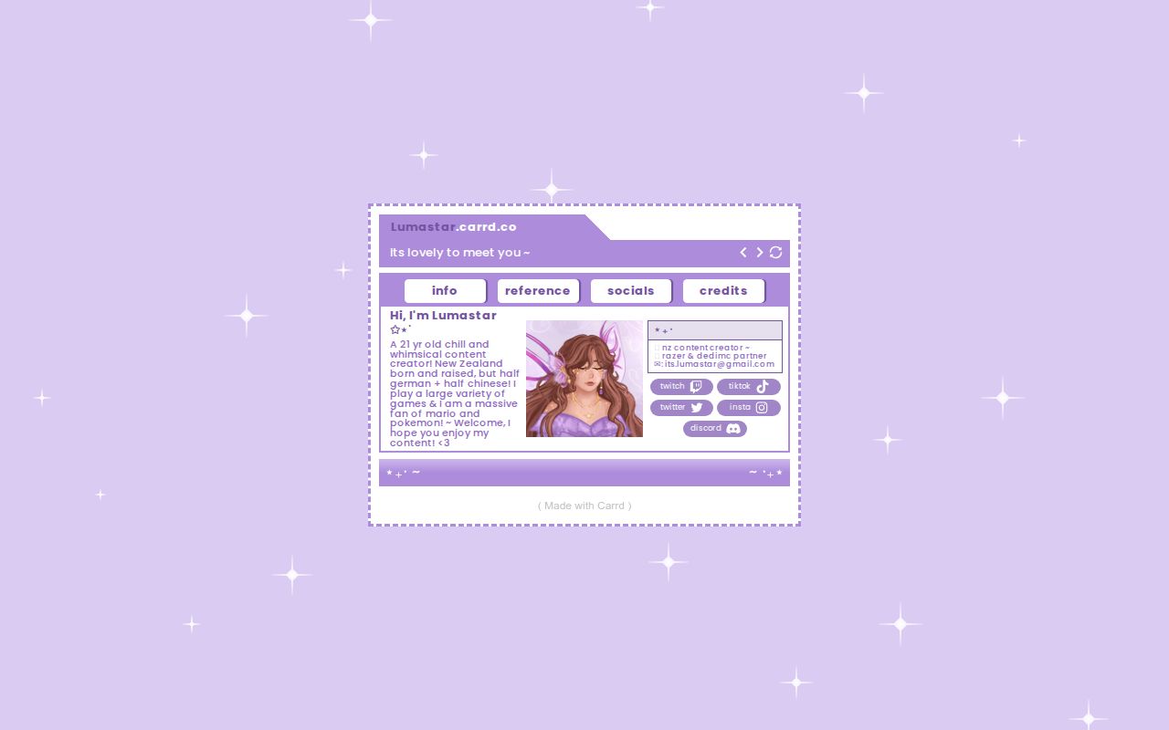 Luma's info card